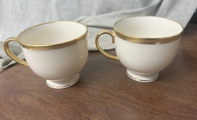 2 Lenox Tuxedo Presidential Collection Footed Cups 2-3/4" ONLY Gold ...
