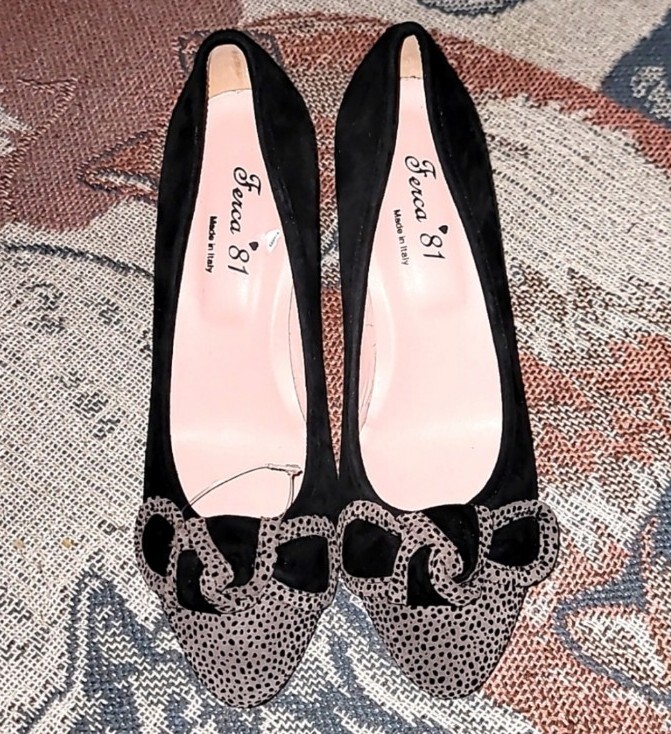 Ferca 81 Pumps Suede Leather Women's 9.5 Color Block Black & Animal ...