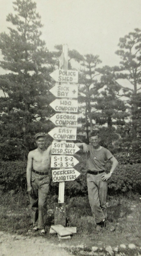 WWII US Army Camp Sign Soldiers snapshot Photo Directions 1940s | eBay