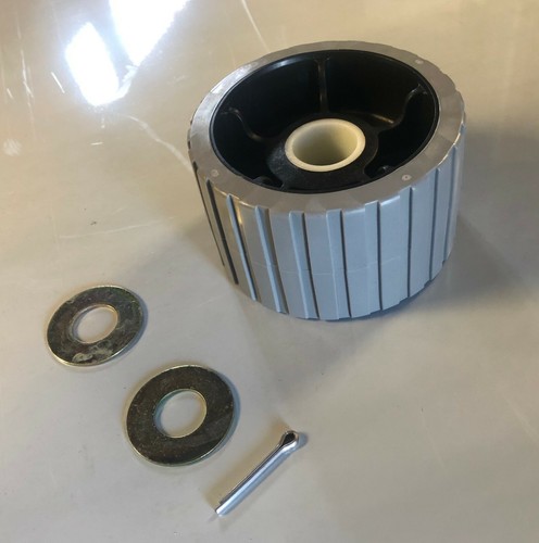 Boat trailer ribbed roller with washers and split pins. Rib Jetski Grey ...