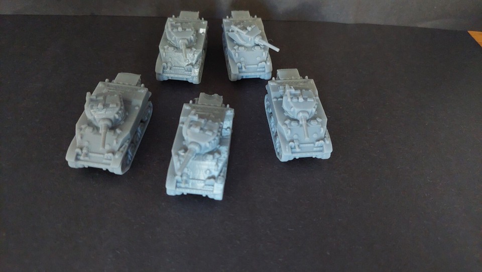 HO Scale US M5 Stuart Late light tank Platoon X5 lot 1/87th Scale | eBay