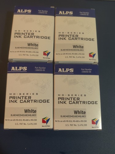 ALPS WHITE INK CARTRIDGES - NOS OEM - Part #106050-00 Lot Of 4 | eBay