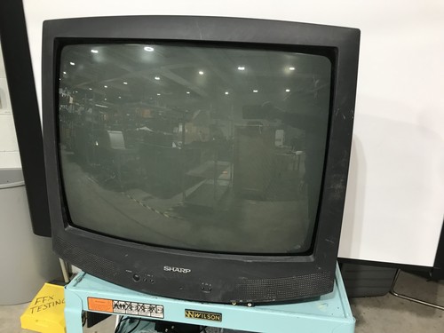 Sharp 25r-m100n 25" CRT TV Front AV Inputs Retro Gaming Black | eBay