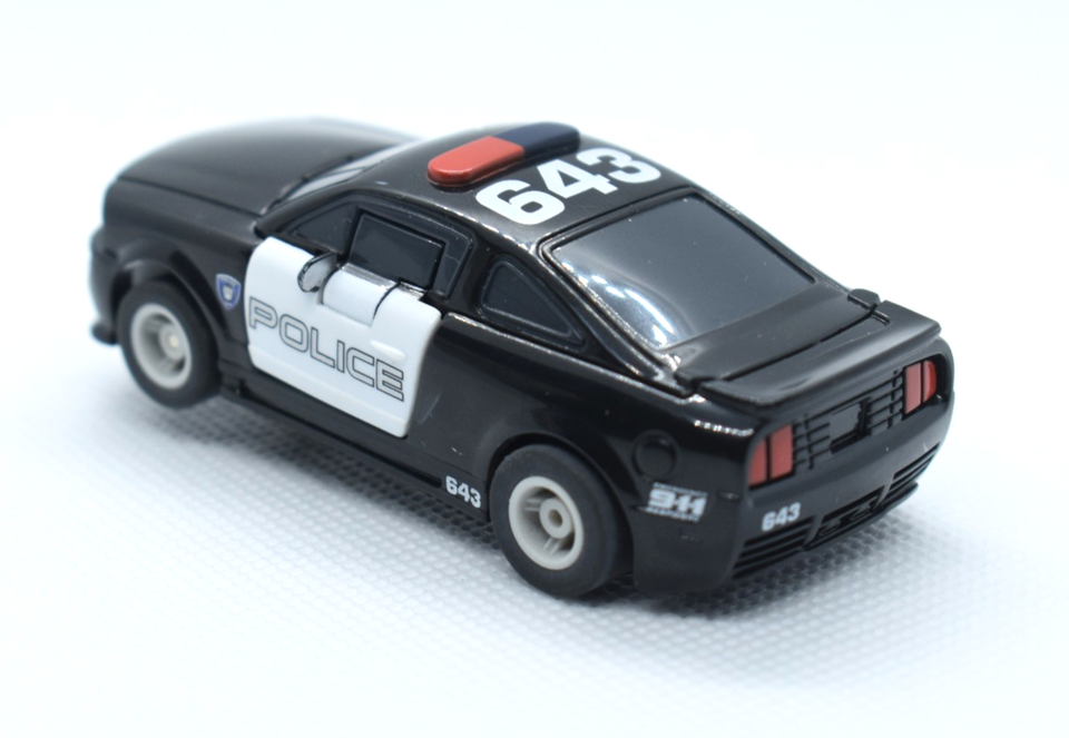 Micro Scalextric Transformers Black Mustang Police Car HO Slot Car ...