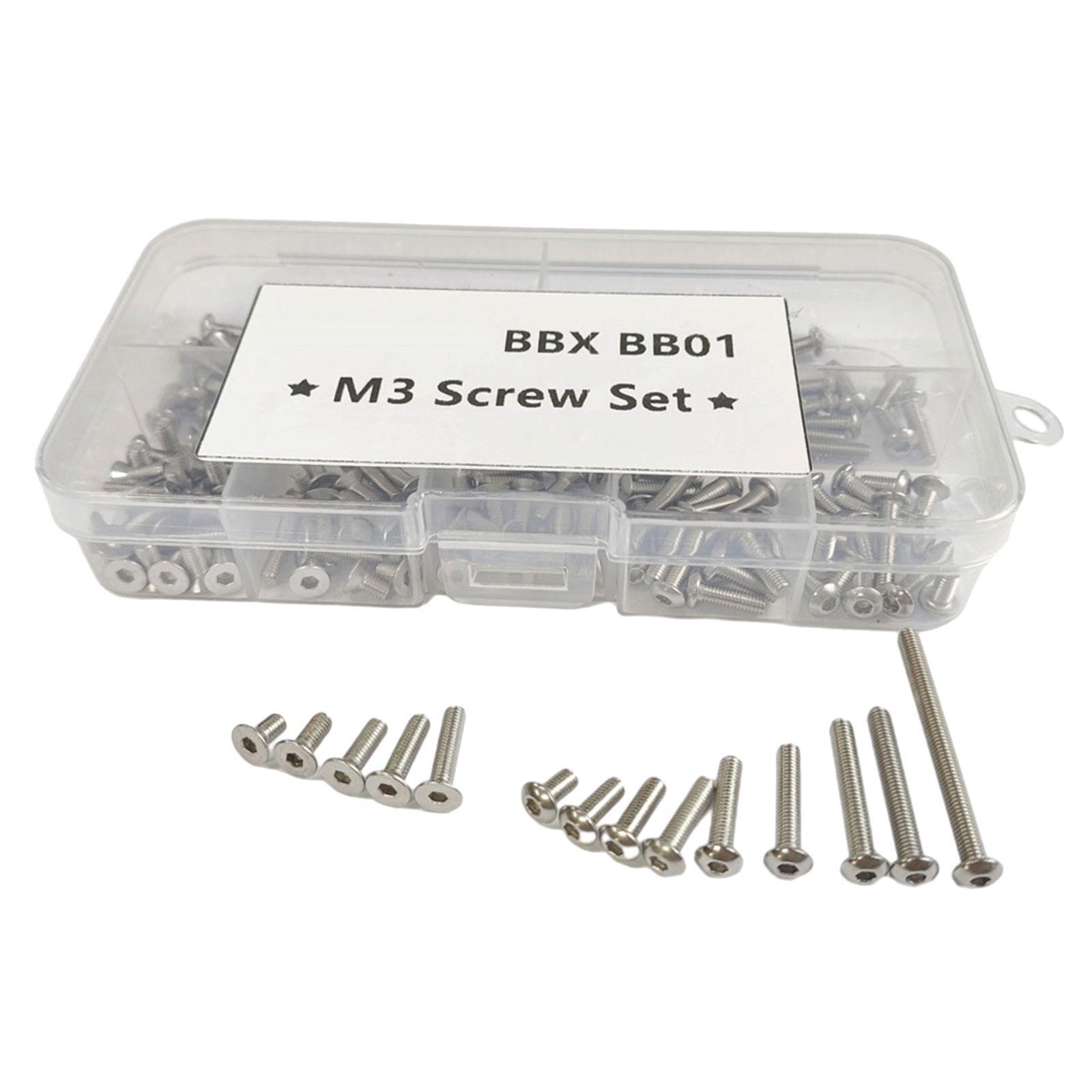 120 Pieces RC M3 Screws Kits with Storage Box for Bbx BB01 RC Car Model ...