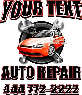 Custom Auto Repair Decal (Choose your size) Truck Mechanic Repair Vinyl ...