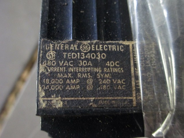 GE TED134030 Circuit Breaker 30 Amp 480v 3 Pole for sale online | eBay