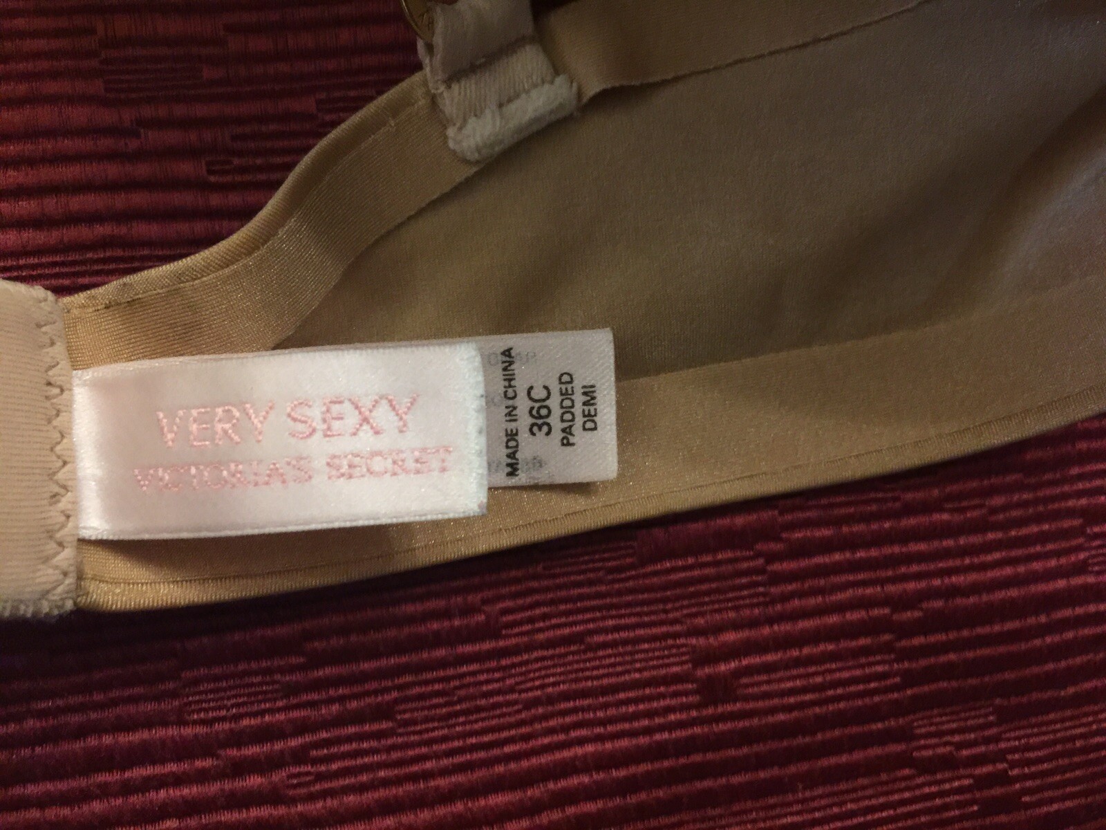 Very Sexy Victoria Secret Bra Padded Demi Nude Size 36C Beautiful RN ...