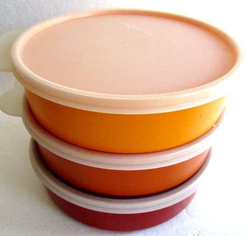 Tupperware Wonder Bowls #1405 Harvest Colors Lot of 3 With Lids Vintage ...