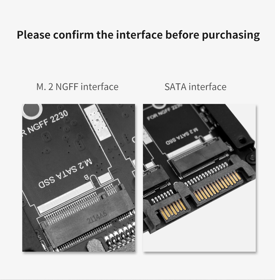 Dual B+M Key M.2 NGFF SATA SSD to 2.5inch SATA 3.0 6Gbps JBOD Raid0 ...