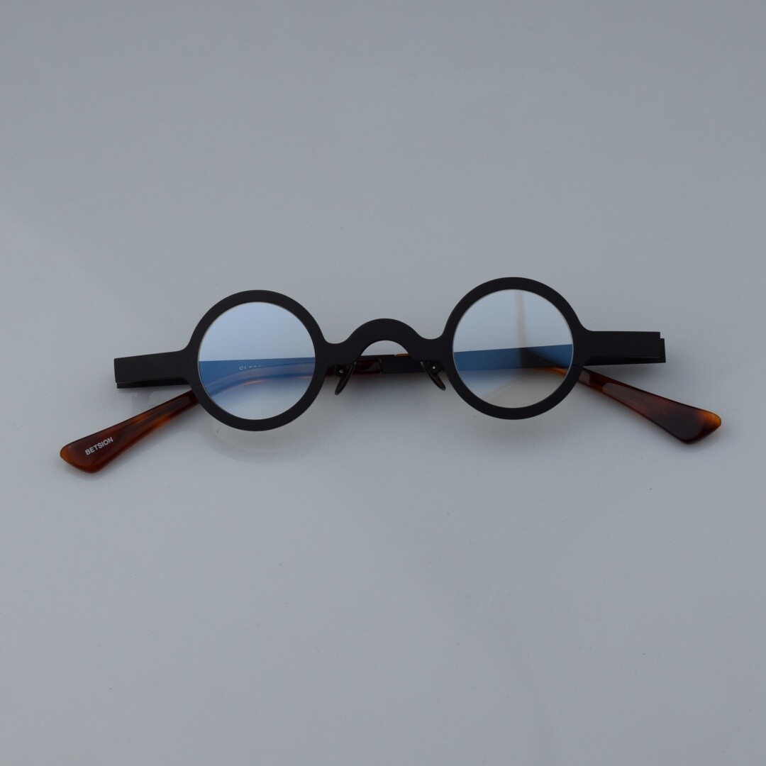 Hand Made Retro Small Round Wide Side Eyeglasses Frames Acetate Metal ...