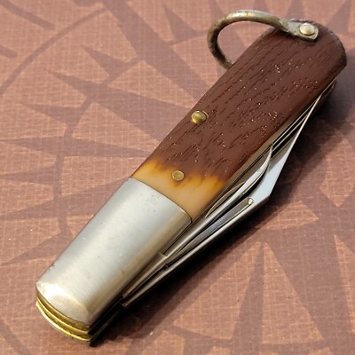Camillus Knife New York USA Two Blade Barlow Wood Grain Delrin Handles ...