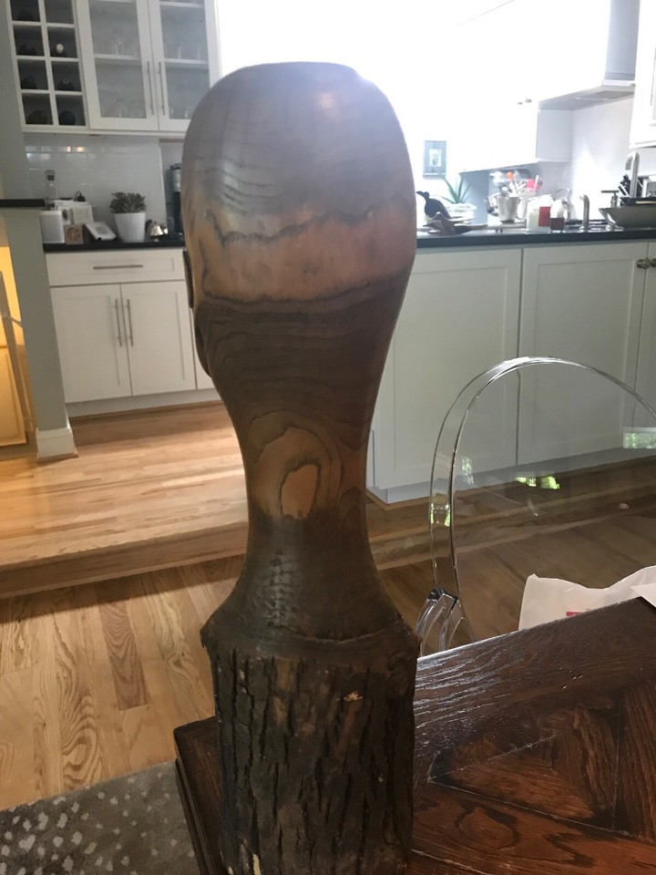 Antique Southern African American Carved Fence Post BUST Primitive Folk ...