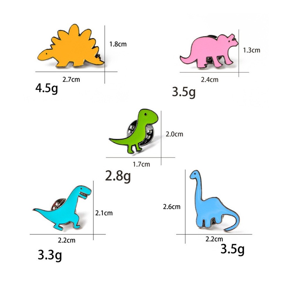 5 Pcs Dinosaur Enamel Pins Toy Cute Cartoon Animal Design Brooch | eBay ...