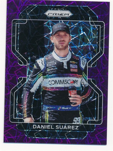 DANIEL SUAREZ 2022 PANINI PRIZM PURPLE VELOCITY #58 SP NASCAR #027/199 ...