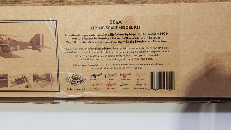 The Vintage Model Company Flying Balsa Aircraft Kits SE5A | eBay