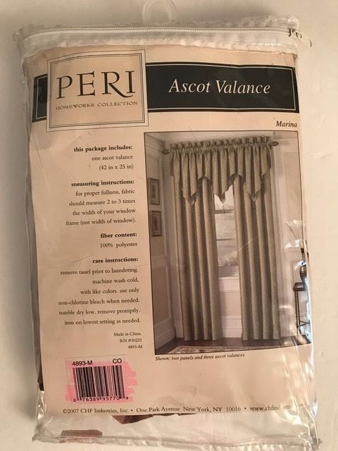 Peri Homework Collection Ascot Valance Marina w/Tassel 42"W x 25"L | eBay
