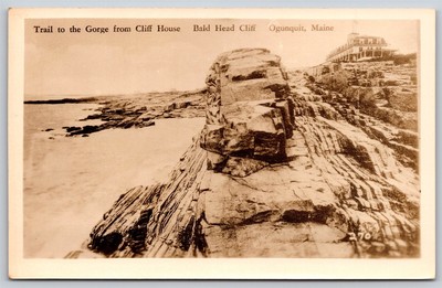 Postcard Trail to Gorge from Cliff House Bald Head Cliff Ogunquit ME ...