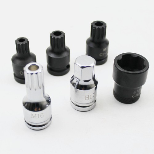 1pcs 1/2"Dr M14/16/18 H15 5Pin-25mm Spline Socket Bit Car Oil Drain ...