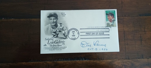 DON LARSEN-SIGNED FIRST DAY COVER LOU GEHRIG STAMP PERFECT GAME (10-8 ...