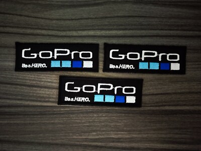 3pcs GoPro Camera Patch Embroidered Iron or Sew on Shirt Jacket bag Hat ...