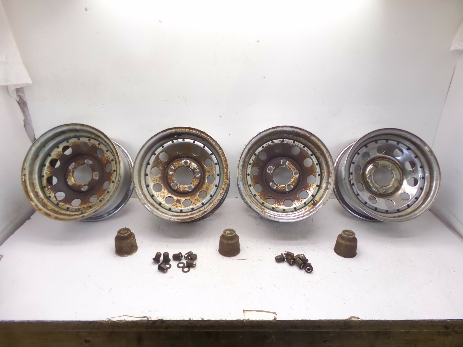 VINTAGE KEYSTONE WHEELS 14x7 14x6 WHEEL RIM RIMS SET OF 4 FRONT REAR | eBay