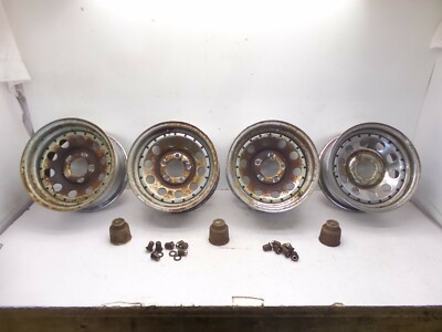VINTAGE KEYSTONE WHEELS 14x7 14x6 WHEEL RIM RIMS SET OF 4 FRONT REAR | eBay