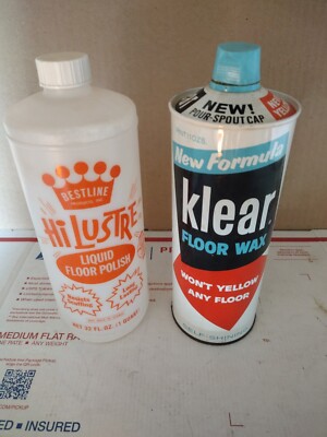 Vintage 50's-60's Johnson Klear Floor Wax-Empty Metal Can +Bestline ...