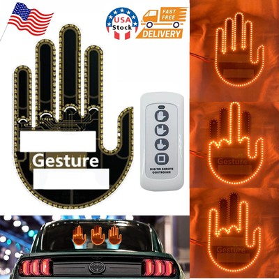 Car Middle Finger Gesture Light Funny Road Rage Signs Rear Window Light ...