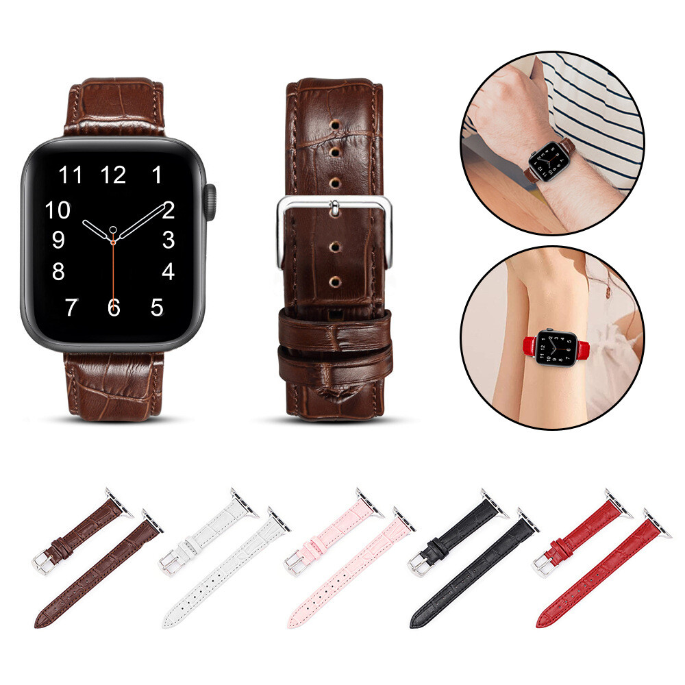 Alligator Leather Watch Band Strap For Apple Watch Series 7 Series 8 ...