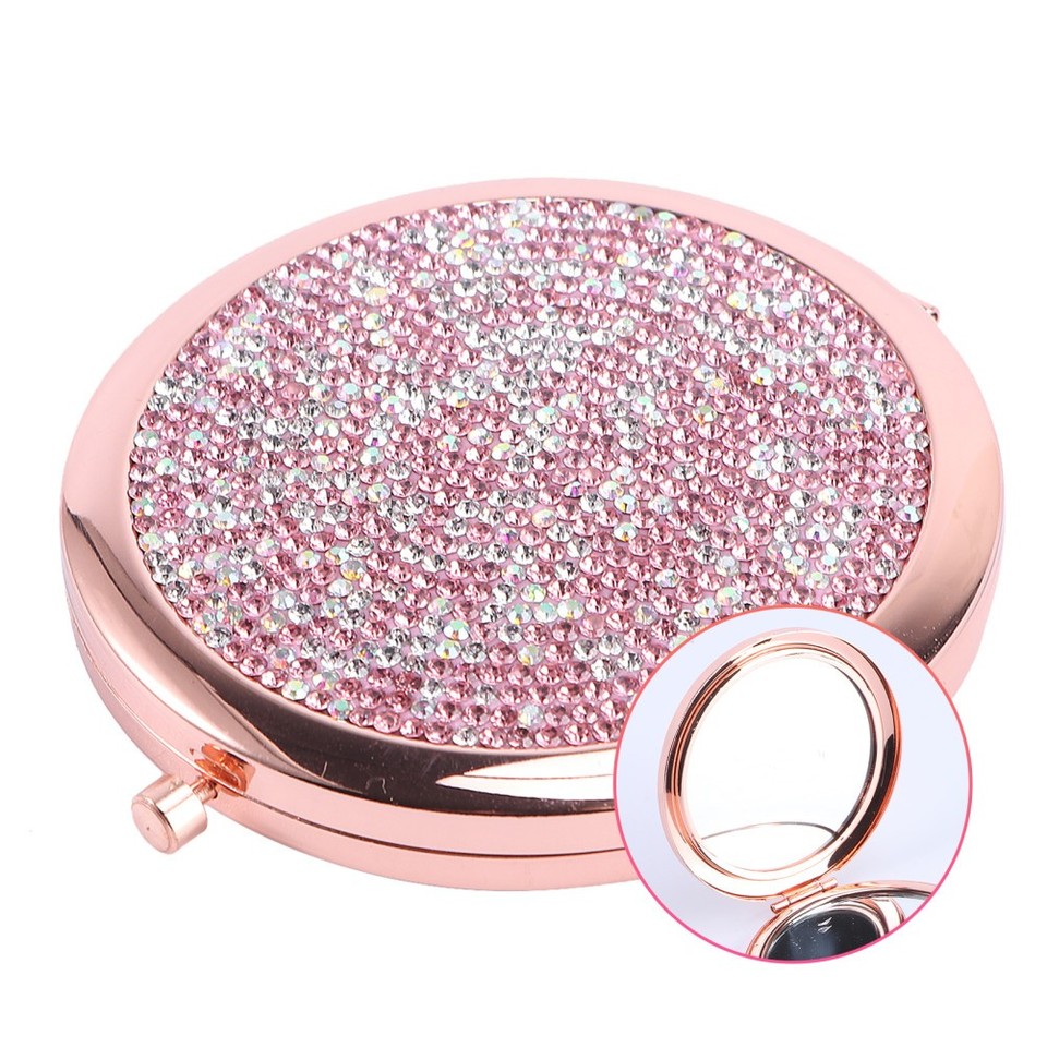 1Pc Creative Makeup Mirror Chic Round Shape Women Travel Portable ...