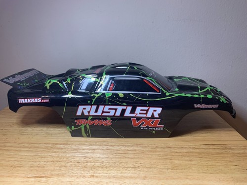 Traxxas 1/10 Rustler 2WD VXL Black Custom Paint Body Shell - Brand New ...
