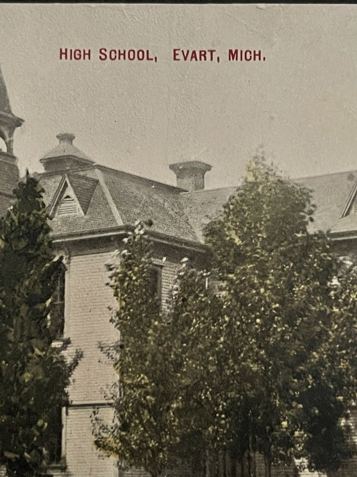 Vintage Postcard 1909 Evart Michigan High School | eBay