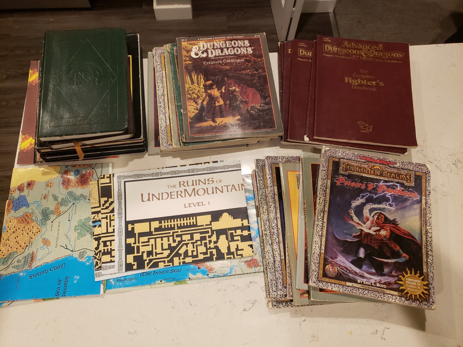 Advanced Dungeons and Dragons book lot TSR, Forgotten Realms, Undermountain Maps | eBay