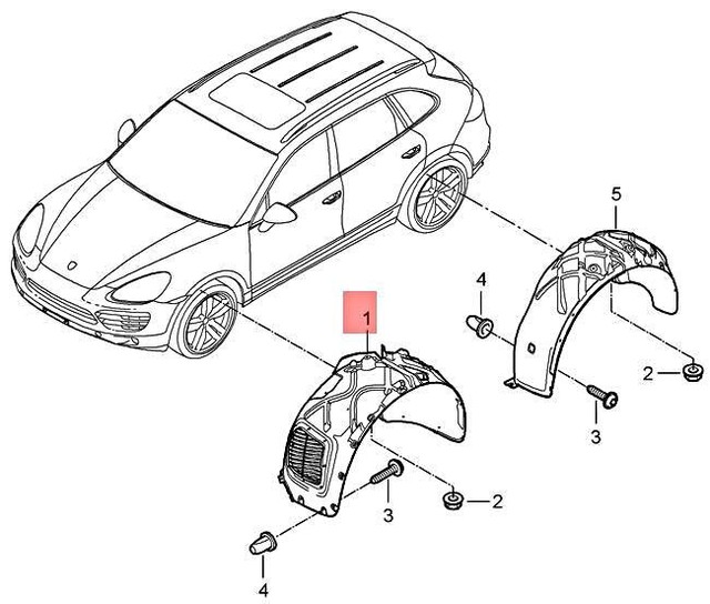 Porsche Cayenne 11 - 14 OEM Fender Liner Splash Guard 95850496200 Front ...