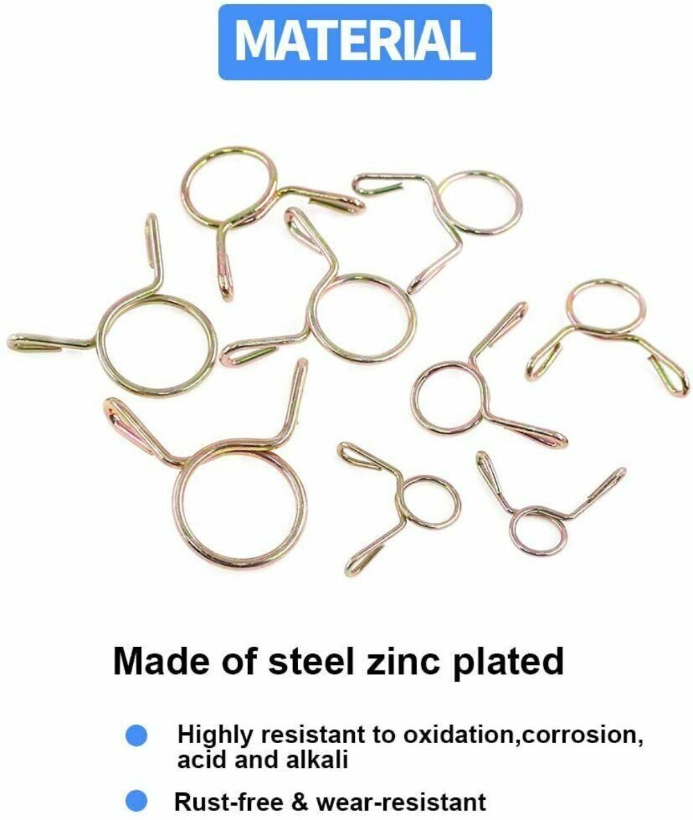 250PCS Spring Hose Clamps Kit Fuel Line Water Pipe Air Tube Clips 5 ...