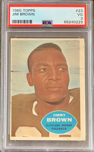 1960 Topps Football #23 Jim Brown HOF "Cleveland Browns" PSA 3 VG+FREE ...