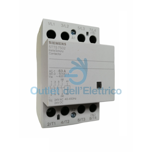 SIEMENS 5TT57502 CONTATTORE 4P 63A 24VCA/CC 4NA 3 MODULI | eBay