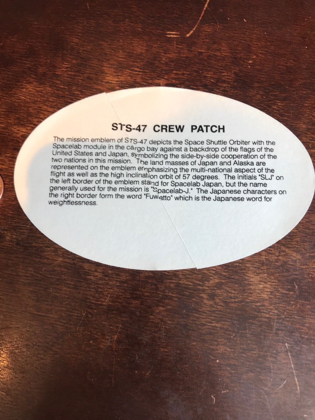 1992 Space Shuttle Endeavour STS-47 Sticker! 4 3/4" by 3 1/16". FREE ...