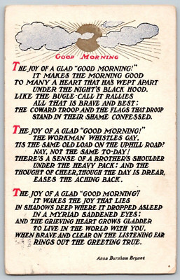 Postcard~ Poem~ Good Morning By Anna Burnham Bryant~ Waterport, New ...