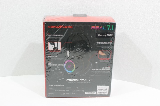 ABKO Core Gaming Headset Ch60 7.1 Sound Effort Vivid Vibrant Black for ...