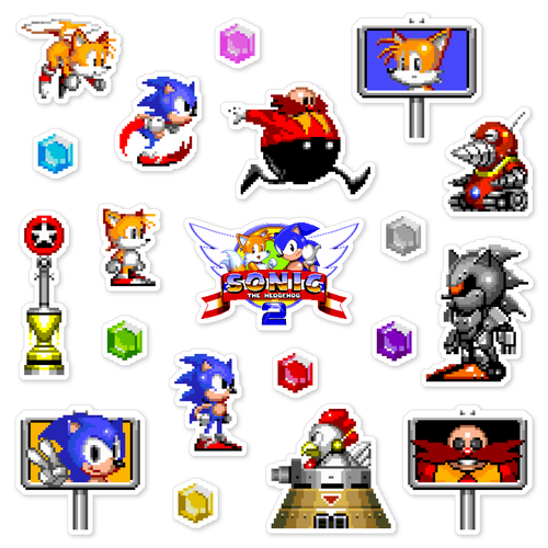Sonic the Hedgehog 2 Stickers Sonic 2 Sega Genesis Pixel Art 20 Sticker ...