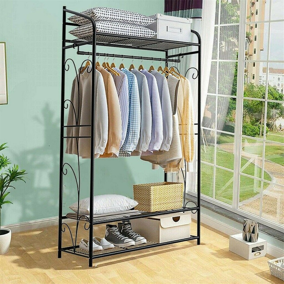 Heavy Duty Clothes Rail Garment Rack Stand Market Wardrobe Attic ...
