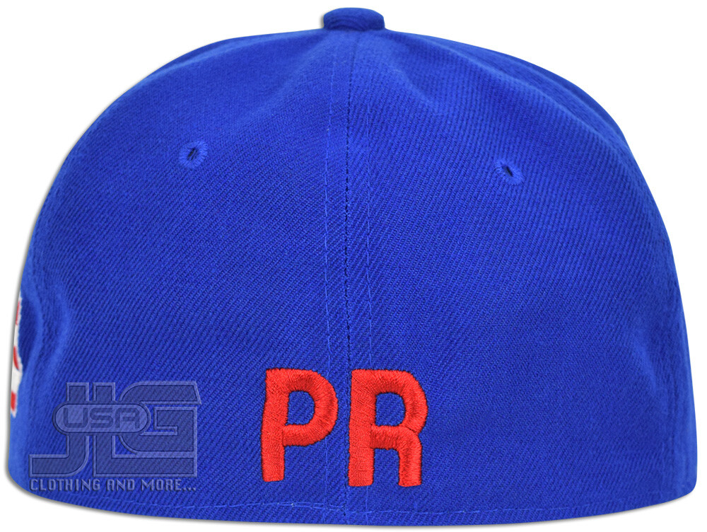 PR Fitted Caps Puerto Rico Embroidered hat Front Side Baseball Size ...