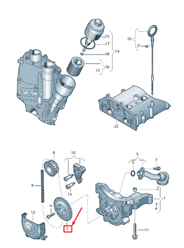 NEU VW SKODA SEAT AUDI KÄFER CABRIO CABRIOLET KETTENRAD 03C115121J ...