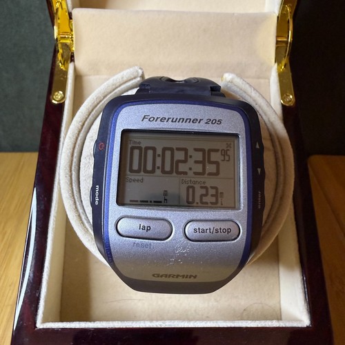 Garmin Forerunner 205 GPS Fitness Tracker/Smart Watch, Silver/Blue ...