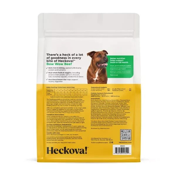 Heckova! Freeze-Dried Raw Bow Wow Beef Flavor Recipe Dry Dog Food - 8oz ...