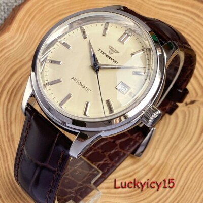 40mm Tandorio Beige Dial Polished case Japan NH35A Automatic Watch For ...
