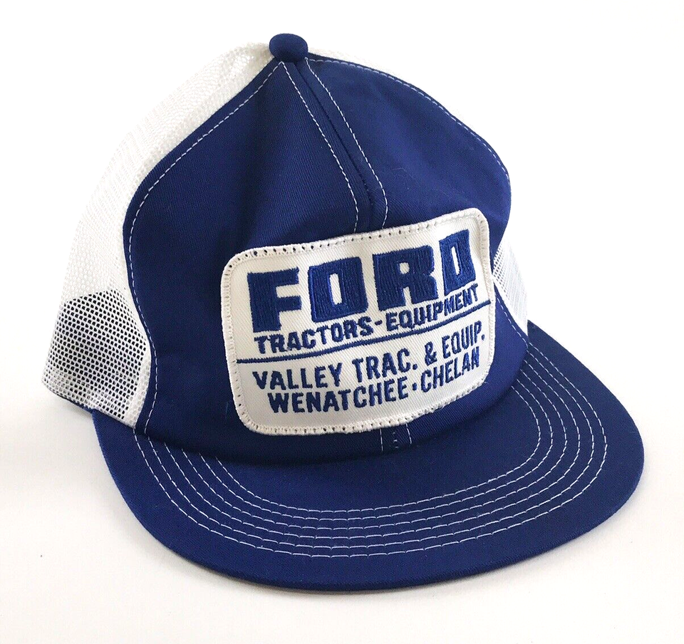Ford Tractor Vintage Hat 80's Snapback Trucker Mesh Foam Patch K Brand ...
