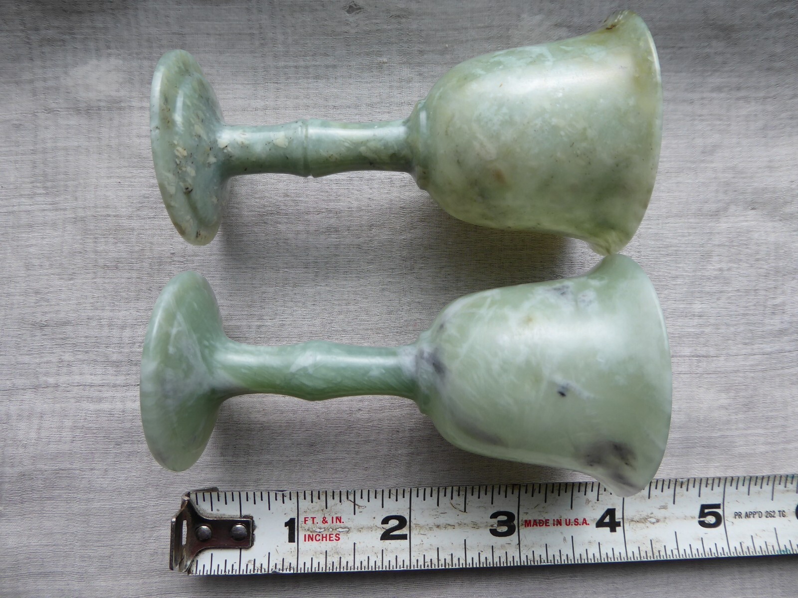 Kwangtung Nephrite Jade Goblets with fitted box Chinese Vintage Bamboo ...